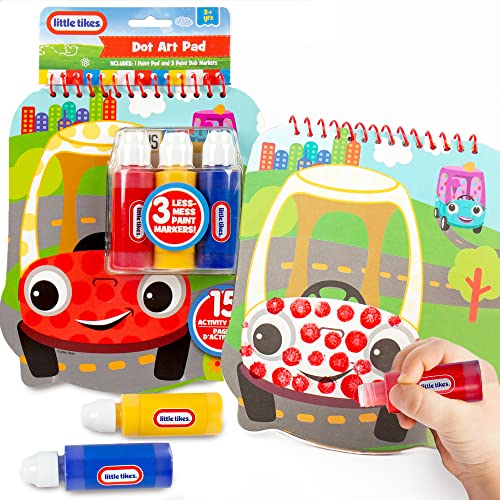 Little Tikes Dot Art Pad & Dot Markers, Spiral-Bound Activity Painting Pad, Travel-Friendly Art Dabbers, Little Tikes Birthday Party, Great Mess-Free Toddler Toys for Kids Ages 3, 4, 5, 6