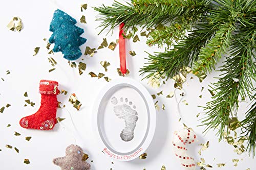 Pearhead Babyprints Double-Sided Christmas Photo Ornament with Clean Touch Ink Pad, Newborn Handprint or Footprint Kit, 2 Sided Baby's 1st Christmas Holiday Keepsake Ornament
