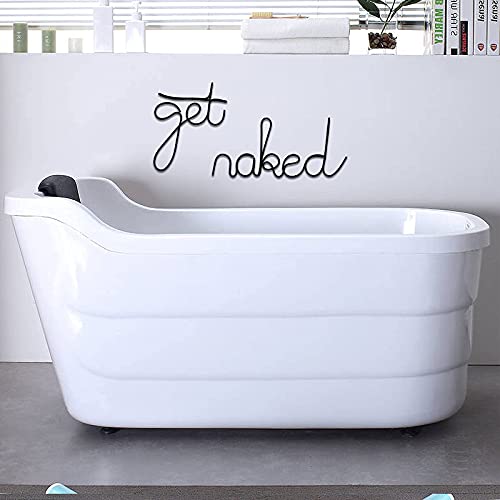 Bathroom Decor Wall Art Get Naked Sign Decor Funny Home Decor Metal Letters Art Wedding Bridal Gift(Black）
