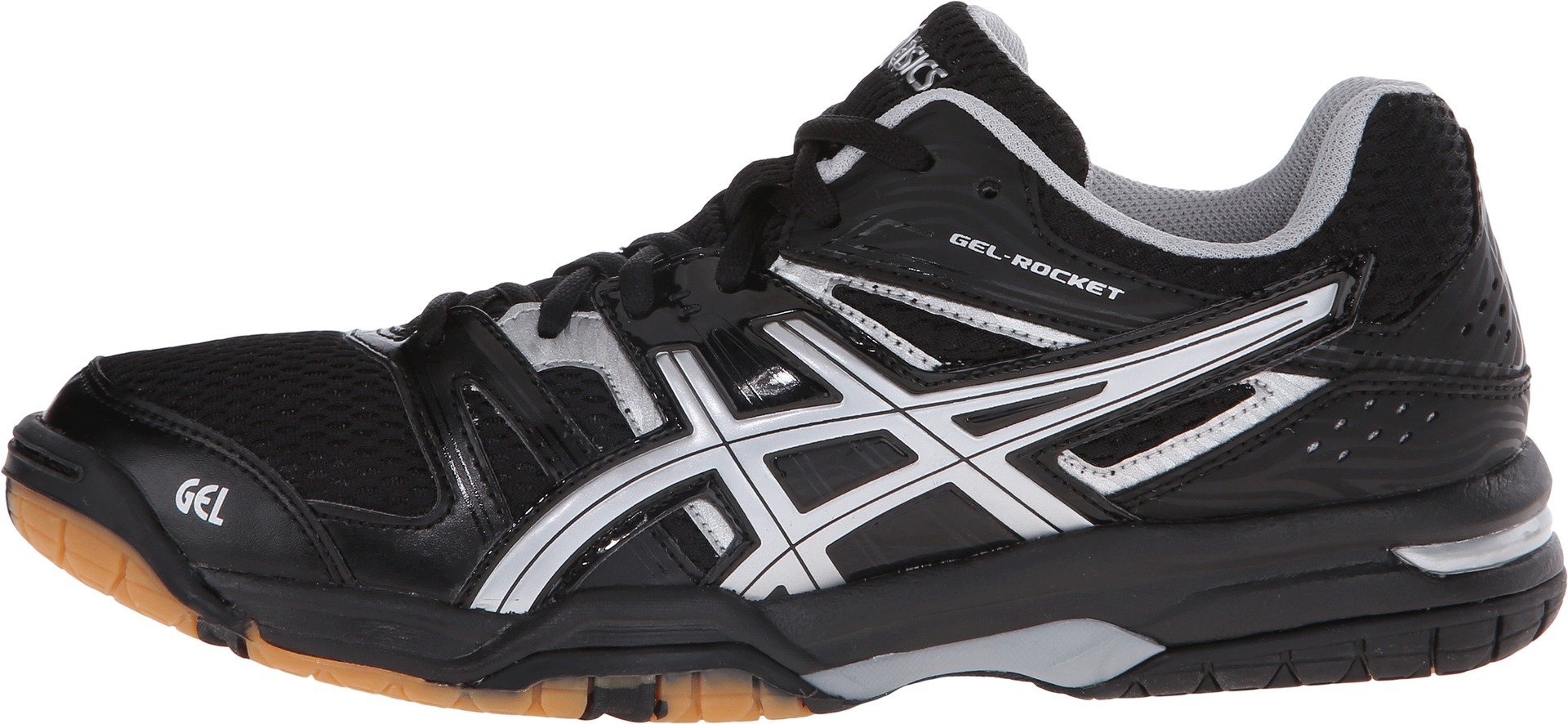 ASICS Women's Gel Rocket 7 Indoor Court Shoe, Onyx/Silver, 5 M US