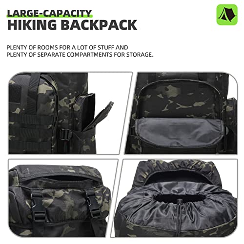 BNMJVJL 70L Hiking Backpack Military Tactical Camping Adjustable waterproof Climbing Sport Bags