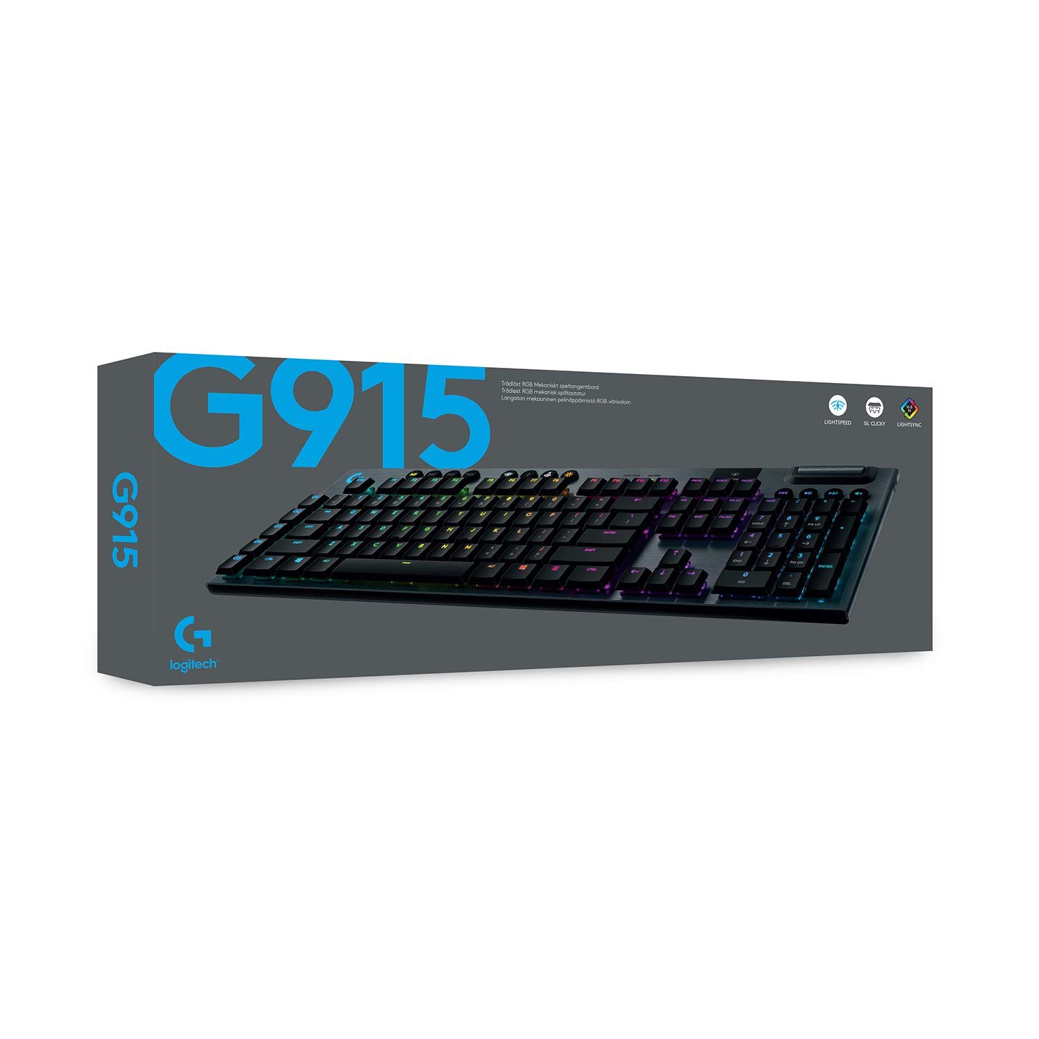 Logitech G915 Lightspeed RGB Mechanical Gaming Keyboard, Low Profile GL Tactile Key Switch, LIGHTSYNC RGB, Advanced Lightspeed Wireless and Bluetooth Support - Linear (Renewed)