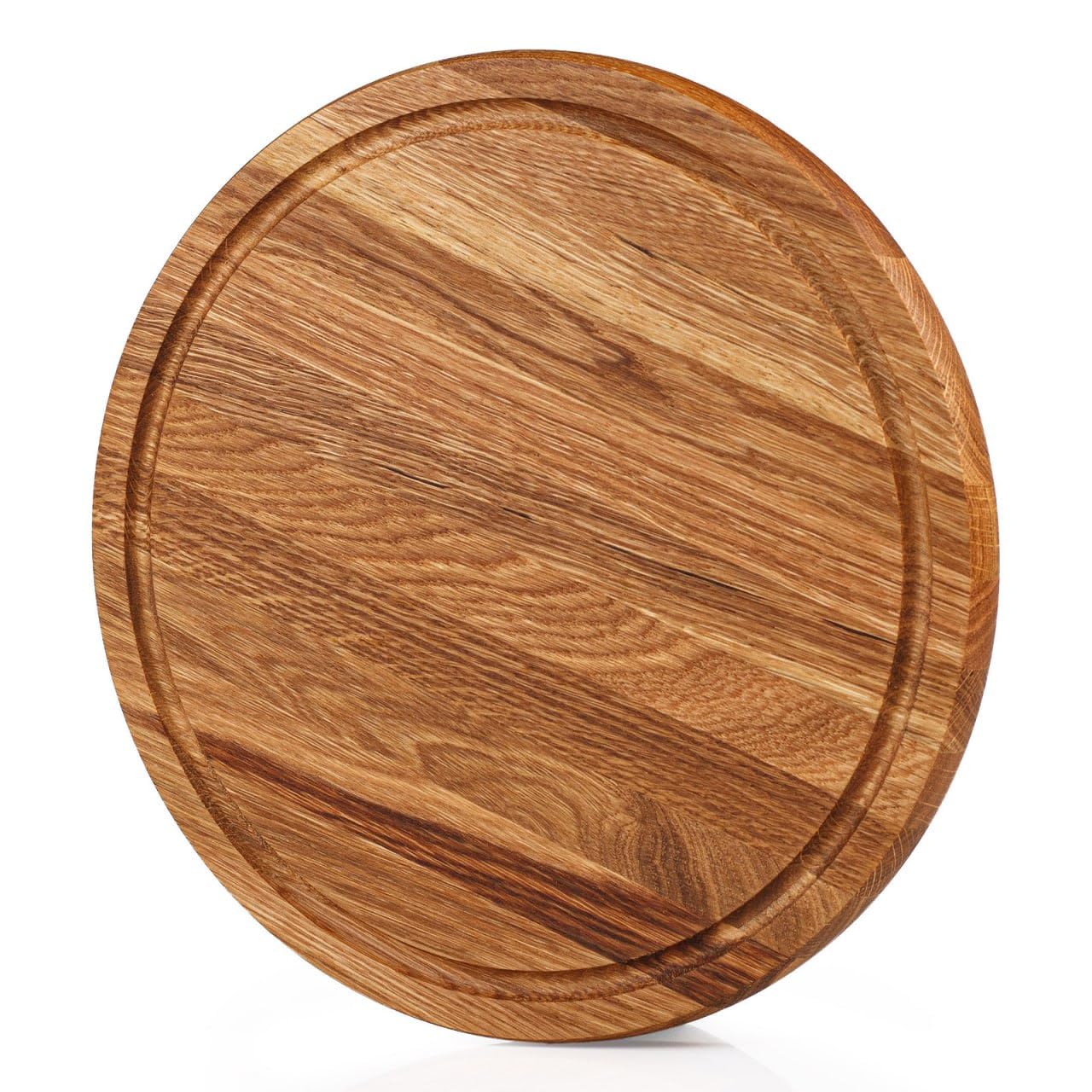 BIOL 10ββ Wooden Hardwood Circle Cutting Board Oak with Juice Groove for Kitchen - BBQ Chinese Turkey Lipped Charcuterie Round Chopping Board for Kitchen with Lip