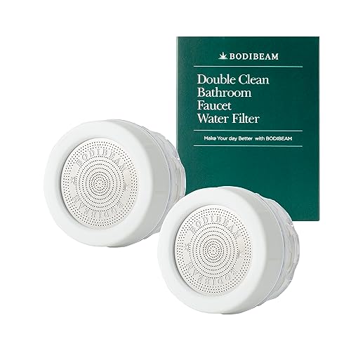 BODIBEAM Bathroom Sink Filter, Set of 2, NSF Certified, Removes Fine Impurities, Chlorine & Rust, Vitamin C Gel, Skincare Water Filter, Gifts for Women