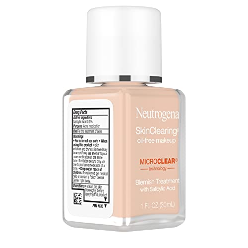 Neutrogena SkinClearing Oil-Free Makeup, Soft Beige 50, 1 Fl. Oz (Pack of 1)