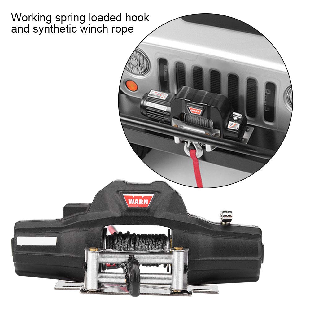 Drfeify RC Model Vehicle Dual-Motor Winch,1/8 Scale Accessory with Remote Controller