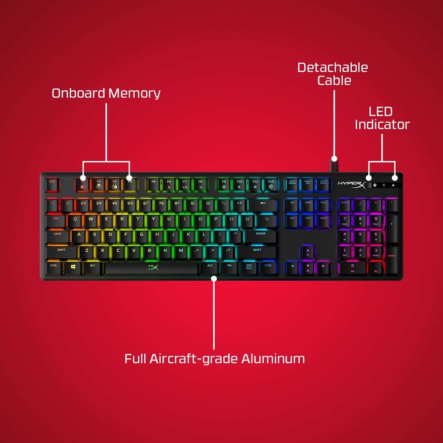 HyperX Alloy Origins Mechanical Gaming Keyboard HX-KB6RDX-US - Linear Red Switch (Renewed)