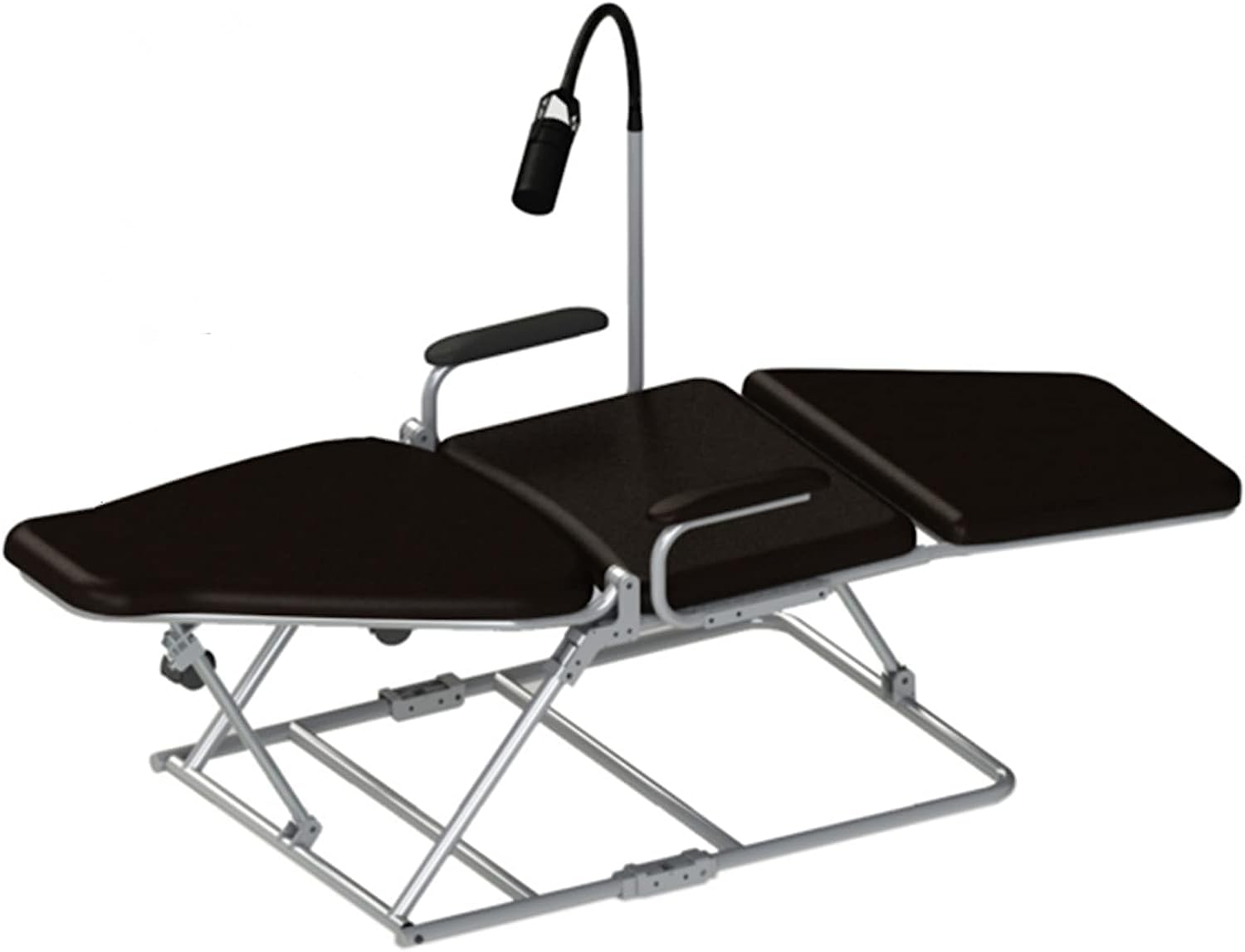 Castanai USA Dynamic PU Leather Height Adjustable Portable Black Chair with Doctor's Chair with LED Exam Light with Tray with Nylon Bag