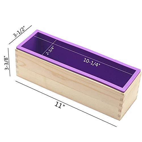DD-life Flexible Rectangular Soap Silicone Loaf Mold Wood Box for 42oz Soap Making Supplies ¡