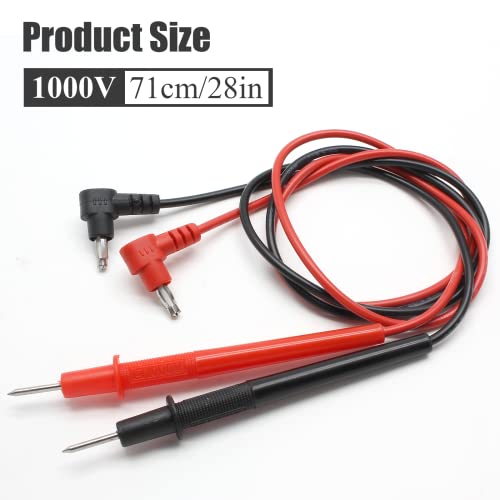 BokWin 2pairs 71cm/28" Long Banana Plug Multimeter Probe Test Lead Cable Digital Laboratory Multimeter Voltmeter Test Lead Probe Wire Cable 1000V,Black Red
