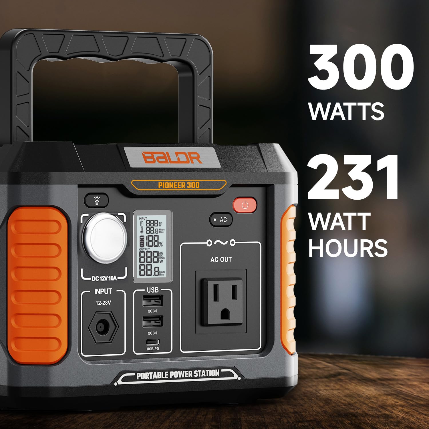 BALDR Portable Power Station 1000w, 933wh Solar Generator (Solar Panel Optional) for Home Use, Solar Mobile Lithium Battery Pack for Outdoor Adventure Rv/Van Camping High-Power Appliances Emergency