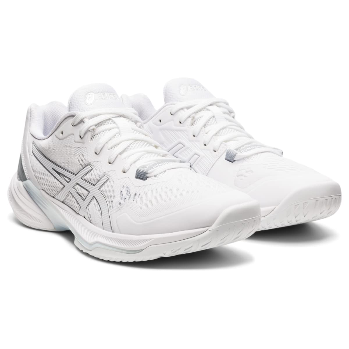 ASICS Women's Sky Elite FlyteFoam 2 Volleyball Shoes, 7.5, White/White