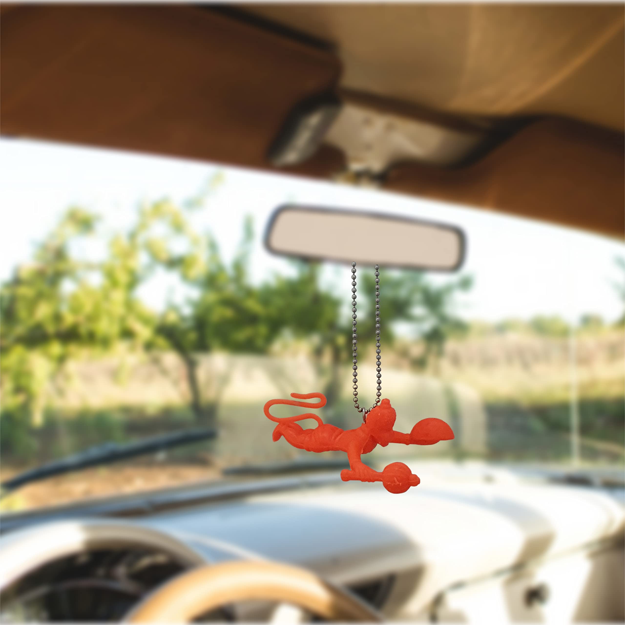Divine Mantra Flying Hanuman Car Hanging Rearview Mirror Accessories Charm Lord Bajrang Bali Home Wall Decor Items Kitchen, Balcony, Garden, , Aesthetic Decorative Lucky - Orange (1) (WOOPCOM442)