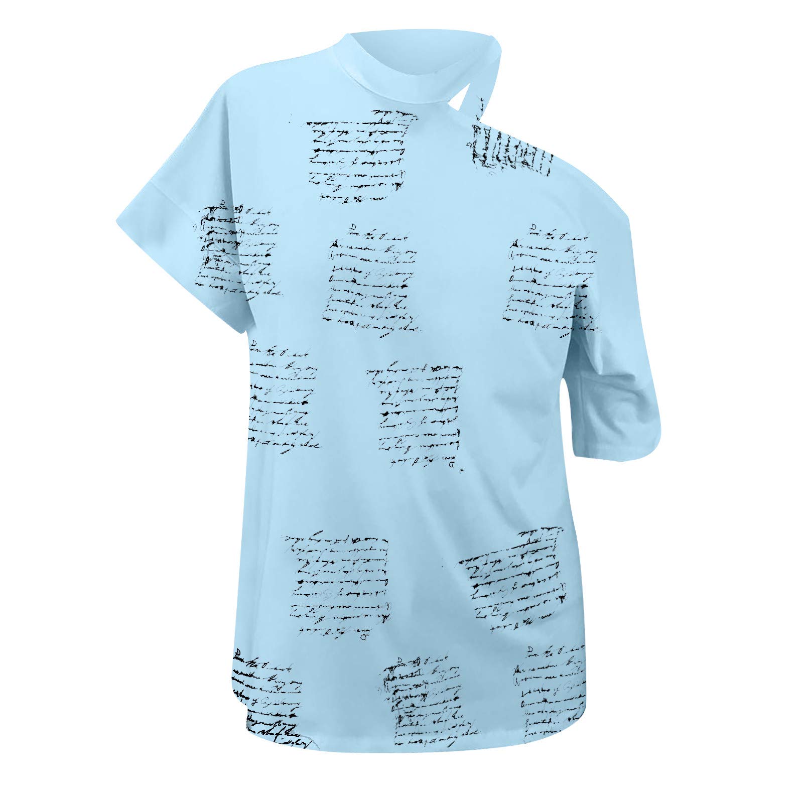 Bravetoshop Women Summer Short Sleeve Tops I Love My Mom Graphic T Shirts Casual Cold Shoulder Blouse (C-Blue,XL)