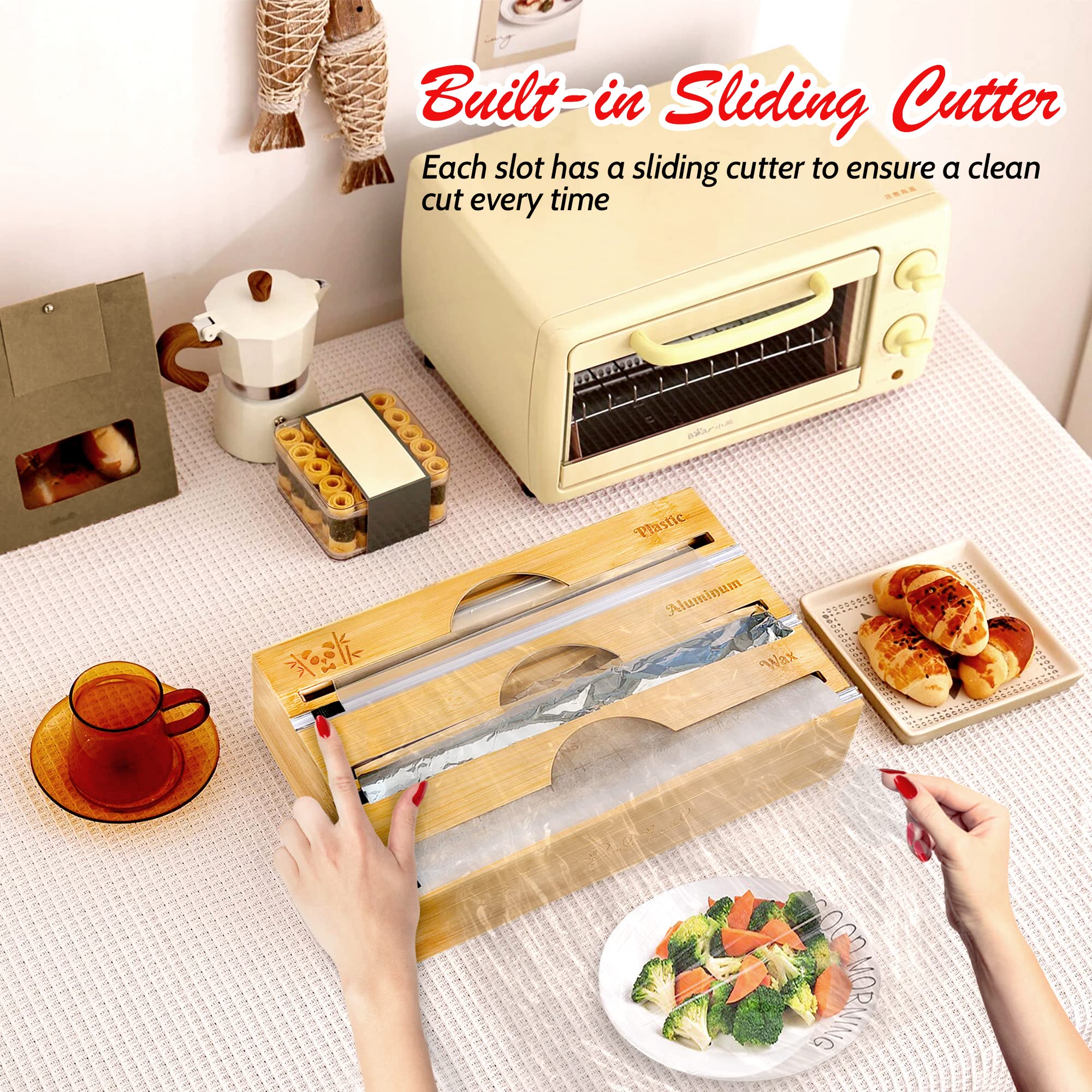 Bamboo Pizza Set, Dispenser, & Knife Block