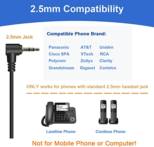 Callez 3.5mm Female to 2.5mm Male Headphone Adapter Cable Connector, Suit for Smartphone Headset Convert to 2.5mm Jack Work for Telephone and Cordless Phones with 2.5mm Headset Jack