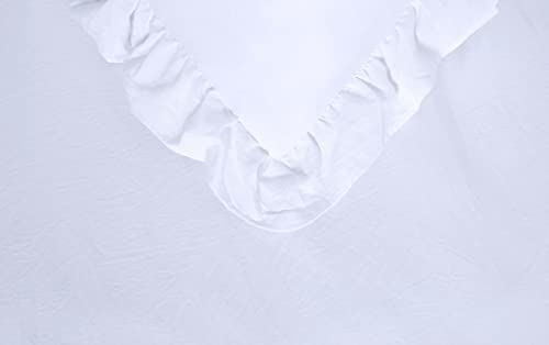 Chezmoi Collection Celia 3-Piece Waterfall Ruffle Skirt Bedspread Set - French Country Chic Farmhouse - California King, White
