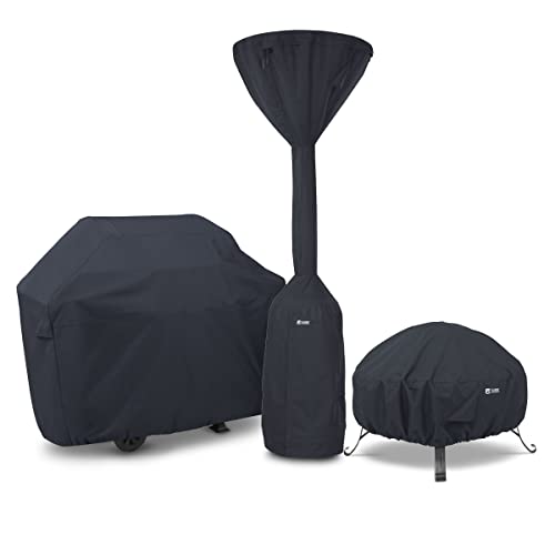 Classic Accessories Water-Resistant 42 Inch Square Fire Pit Table Cover, Outdoor Table Cover,Black
