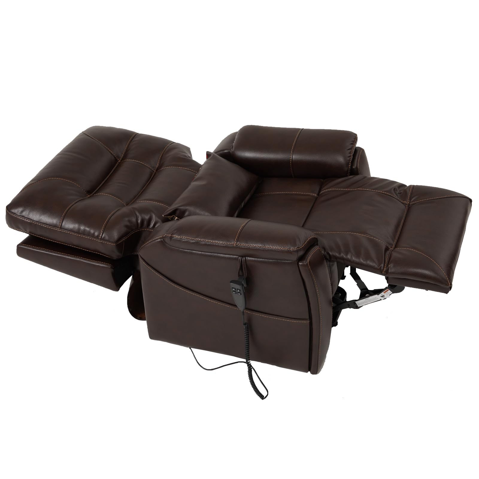 ASIMIL Large Power Lift Chairs Recliners for Elderly Dual OKIN Motor Infinite Position Ergonomics Sofa Lays Flat Chair,Hidden Cup Holder(Faux Leather,Brown