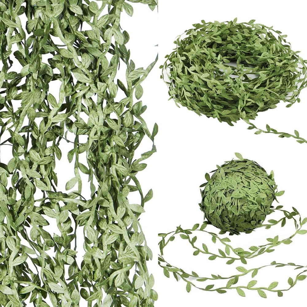 Kuinayouyi Artificial Vines 40 M Fake Hanging Plants Silk Ivy Artificial Leaf Garlands Simulation Foliage Rattan Green Leaves Decorative Home Wall Garden Wedding Party Wreaths Decor