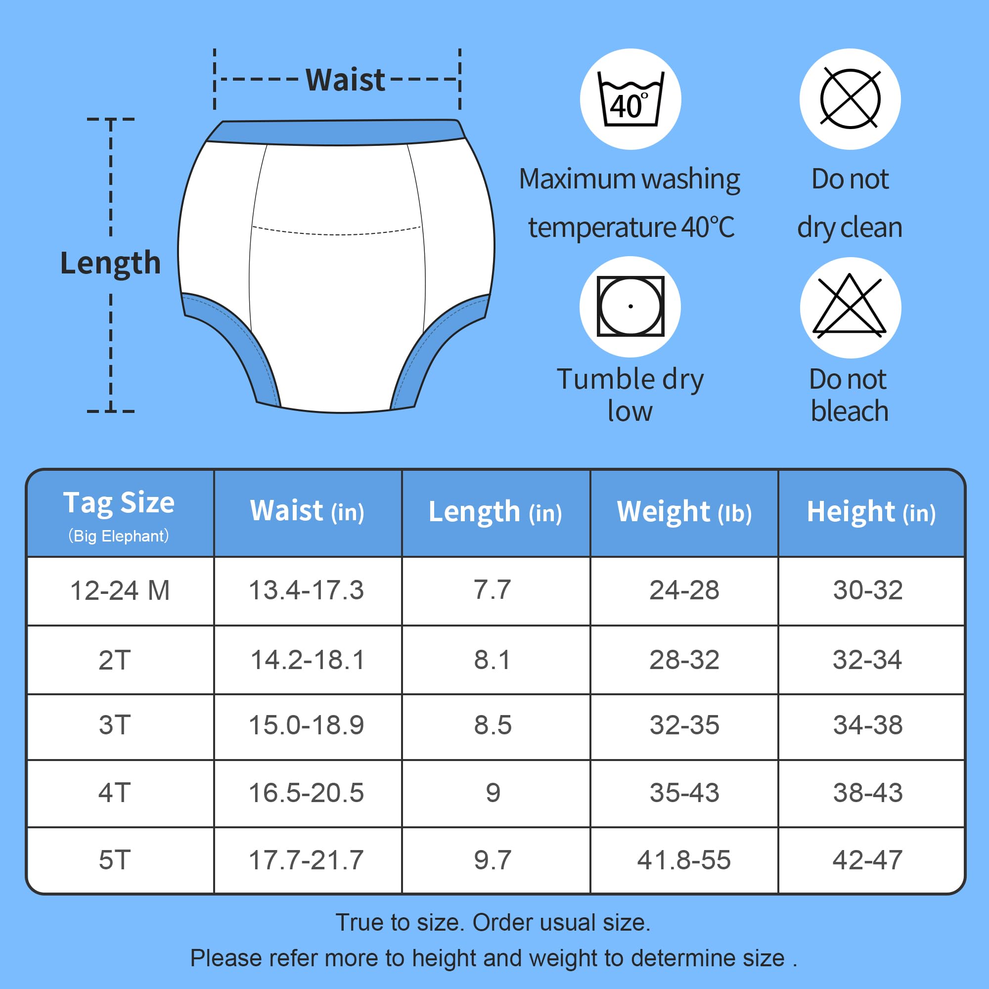 BIG ELEPHANT Baby Boys' 6 Pack Toddler Potty Training Pants 100% Cotton Waterproof Underpants, 4T