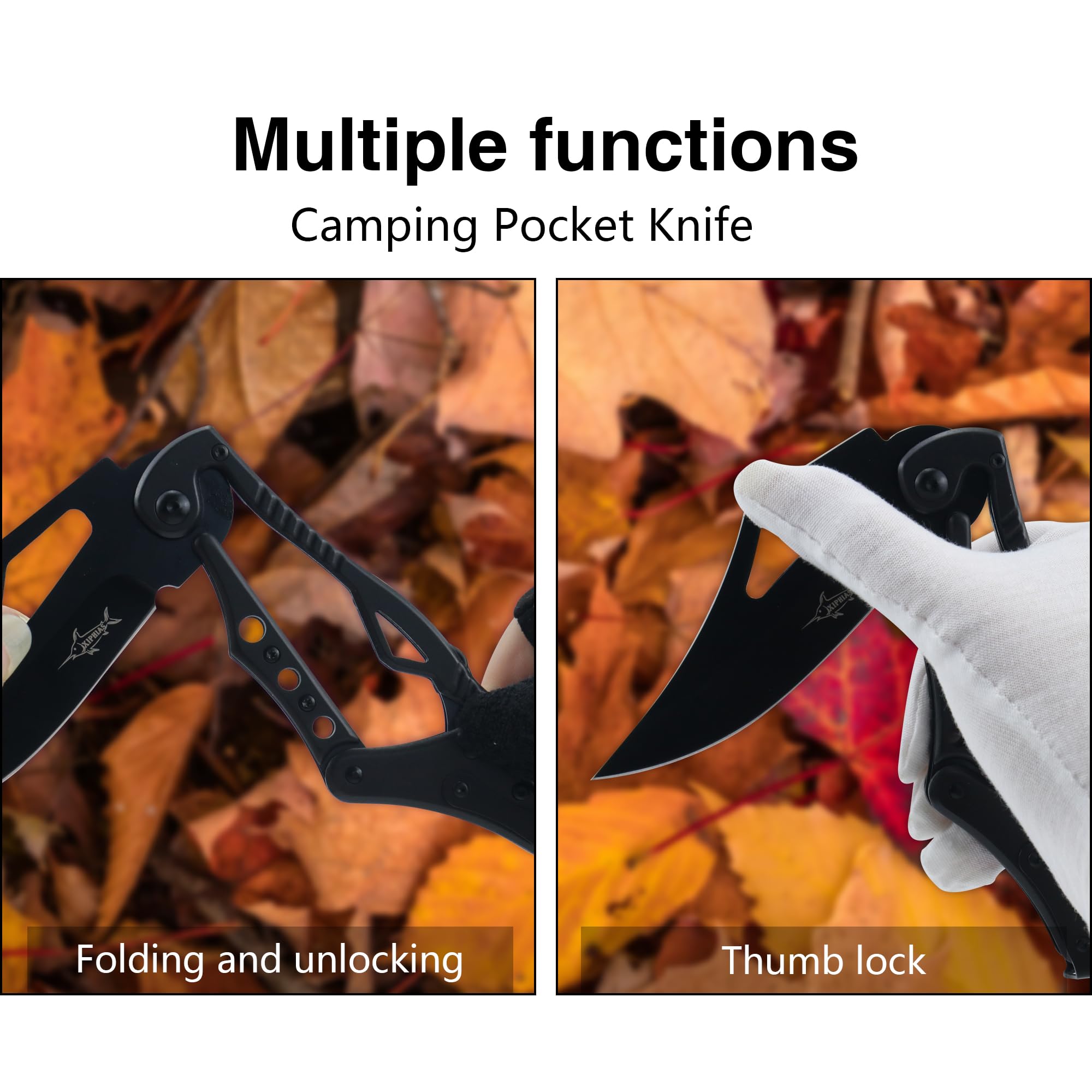 XIPHIAS Mechanical Creativity Pocket Folding Knife,9CR18 Steel Blade - 8.5" Total