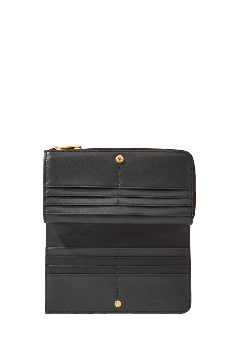Bonia Croissant Long Zipper Wallet (Nero)