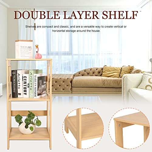 Bookcase Shelf 3 Tier, Small Bookshelf Organizer for Bedroom, Narrow End Table Side Table with Storage Shelves for Books Home Office, Chestnut