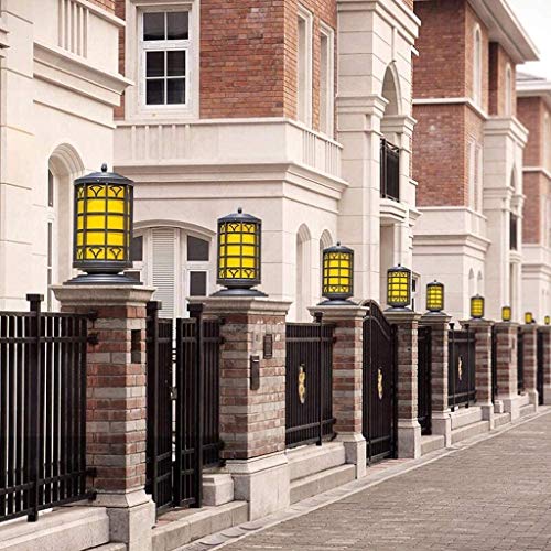 LZQDM Led Outdoor Waterproof Courtyard Lamp Home Wall Lamp Post Head Lamp European Style Courtyard Garden Villa Gate Post Lamp