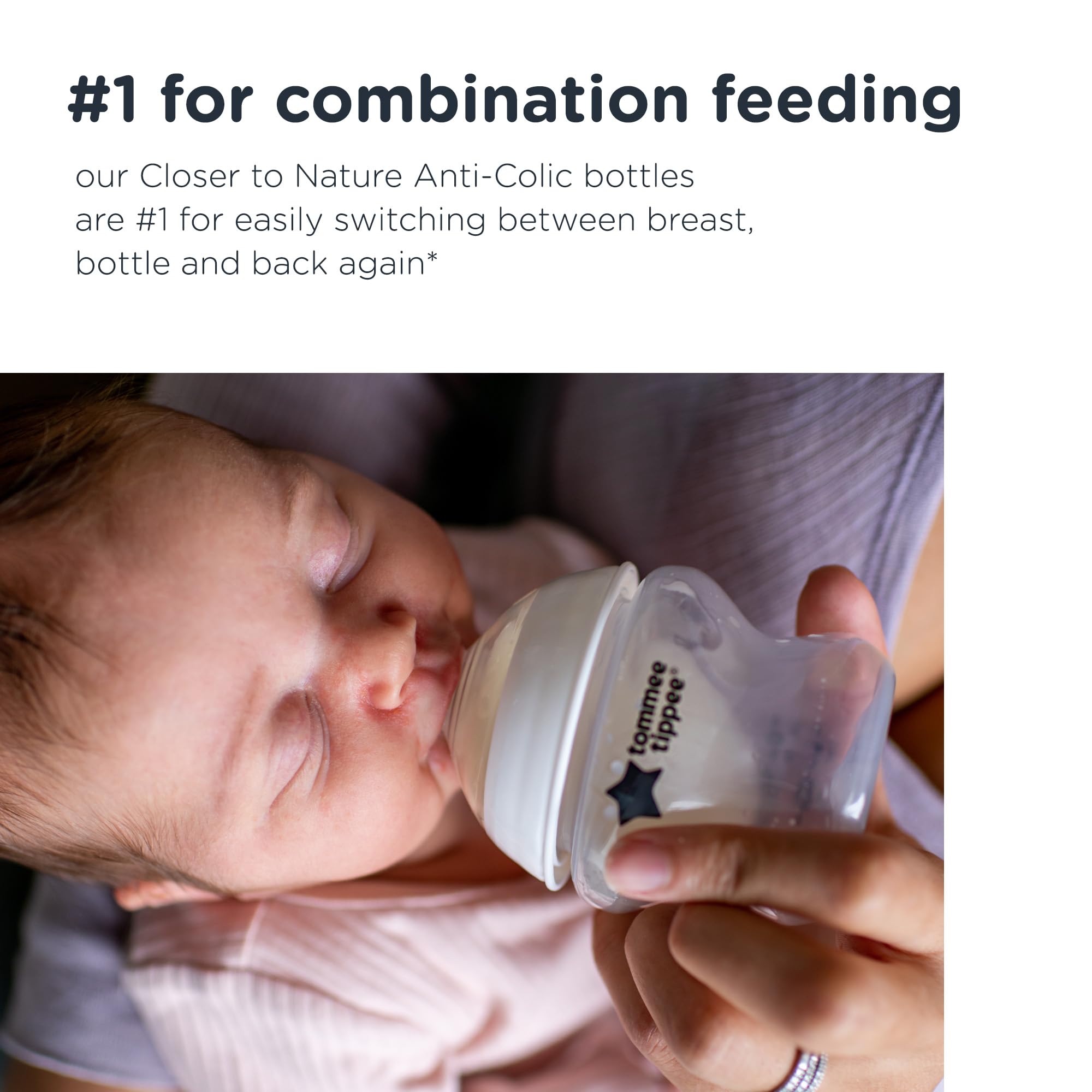 Tommee Tippee Closer to Nature Baby Bottles, Breast-Like Nipples with Anti-Colic Valve, 5 oz, 3 Count
