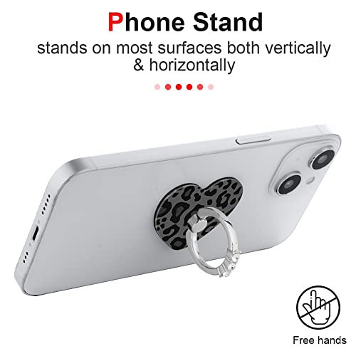 Bonoma Cell Phone Ring Holder Stand Finger Rings Grip,3 Pack Universal Leopard Print Phone Finger Ring Holder,360 Degree Rotation Finger Ring Kickstand Compatible with All Smartphones