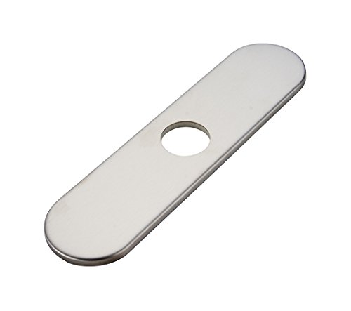 BWE Faucet Cover 10 Inch Deck Plate for 1 or 3 Hole Kitchen or Bathroom Sink Faucet Brushed Nickel Outside Escutcheon Plate Stainless Steel Plate Round Vessel Vanity Base Sink Hole Cover Round