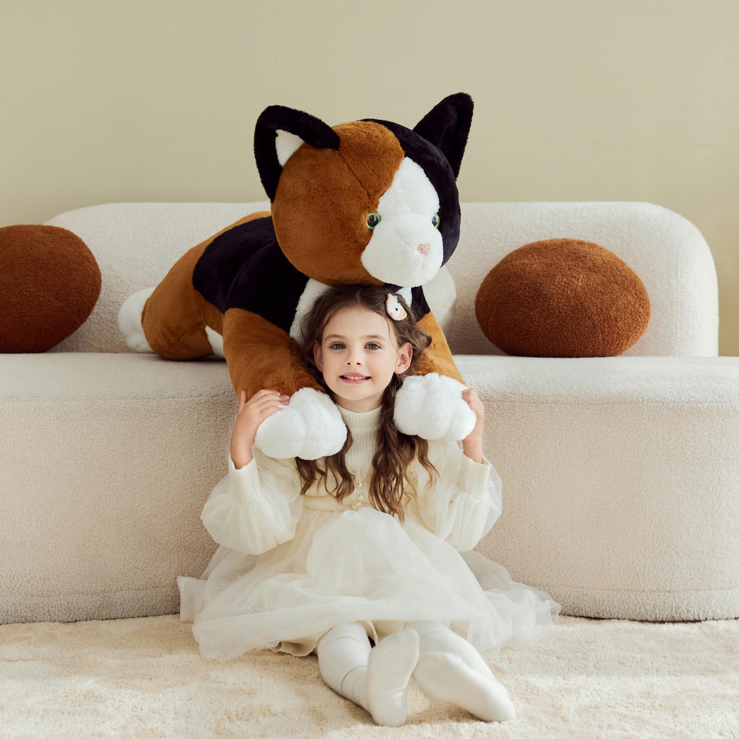 IKASA Large Panda Stuffed Animal Giant Soft Plush Toy,30" Cute Huge Jumbo Kawaii Fluffy Plushy Big Size Fat Oversized Plushie,Gifts for Kids