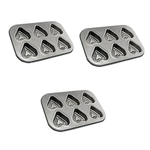 BESTonZON 3pcs 6 Heart Shaped Cake Pan Mini Muffins Mini Paper Cups Heart Pastry Heart Shaped Cupcake Pan Heart Cupcake Tray Baking Tray Baking Tools Cupcake Maker Bakeware Halloween