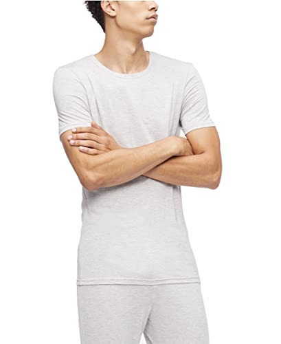 Calvin Klein Men's Ultra-Soft Modern Modal Lounge Crewneck T-Shirt, Grey Heather, Extra Large