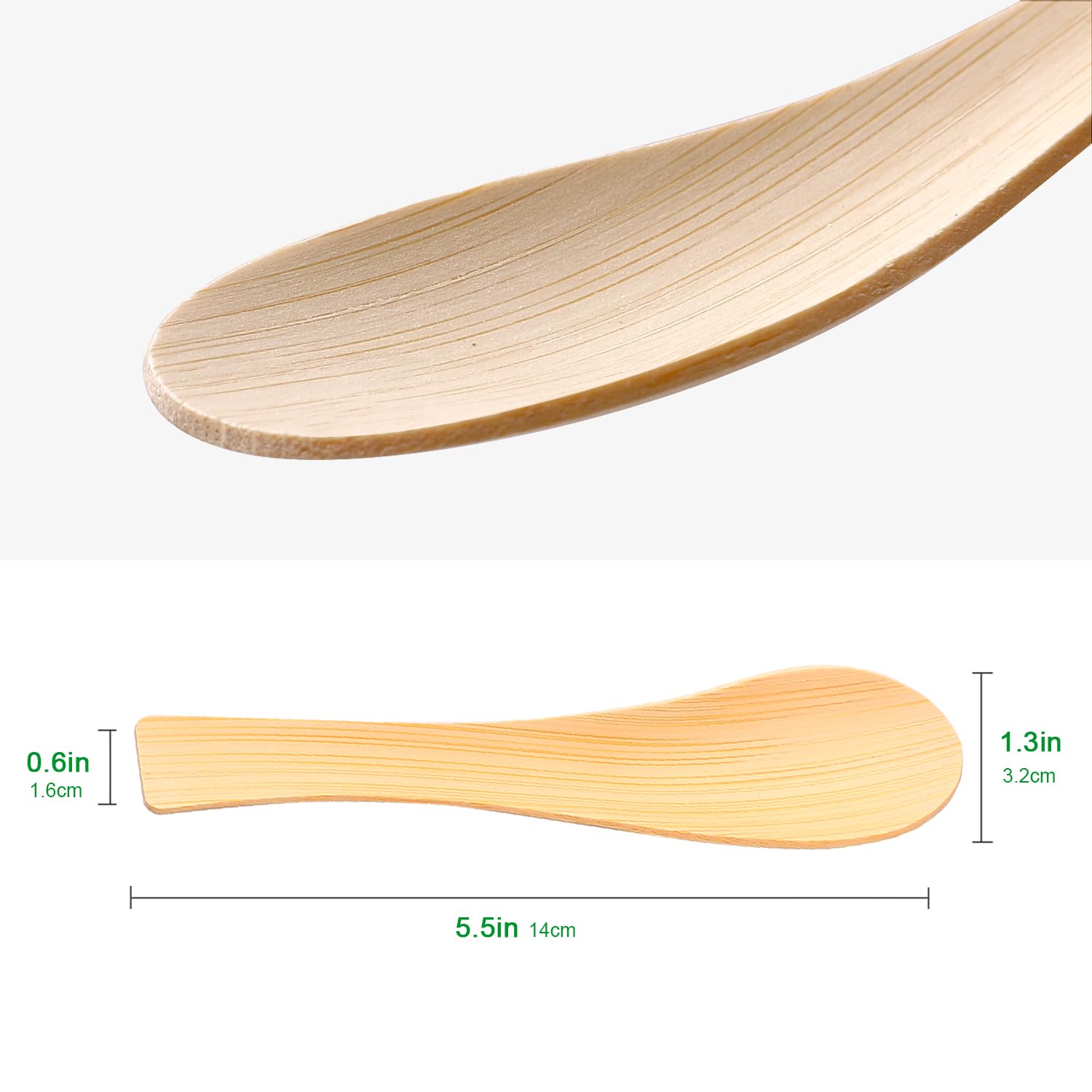 Bamboo Spoons -200 Count Disposable Spoons 5.51" Heavy Duty, Heat Resistant, Compostable Spoons for Eating 100% Biodegradable Renewable Cutlery Bulk for Parties/Picnics/Big Event/Daily Use/Travel
