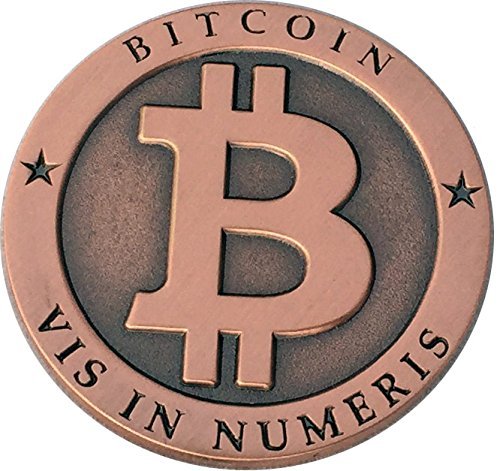 Bitcoin Miner Token Antique Copper Commemorative Souvenir Round by CoinedBits | Limited Edition with Plastic Display Case