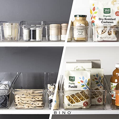 BINO | Plastic Storage Bins, X-Large | THE CURVE COLLECTION | Multi-Use Organizer Bins | Built-In Handle | BPA-Free | Pantry Organization | Home Organization | Fridge Organizer | Freezer Organizer