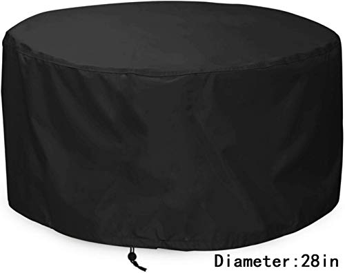 Birsppy Mr.You Round Deck Boxes Covers,28Inch Round Outdoor Storage Table Deck Box Cover,with Drawstring Design,Heavy Duty Waterproof 600D Fabric,28Dia x 18H