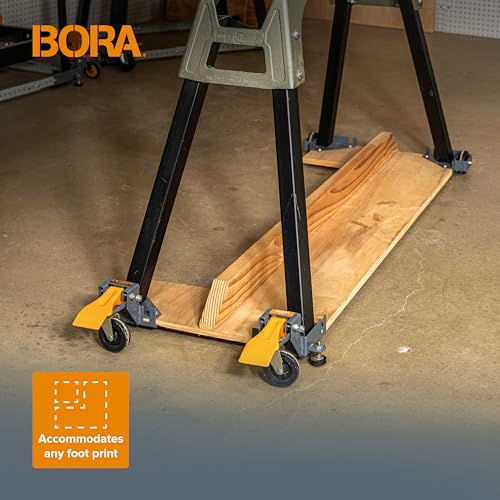 Bora Portamate Mobile Base Kit PM-1100 - Heavy Duty, Universal, Customizable, Adjustable Rolling Set, Dolly Roller Frame and Casters for Moving Equipment, Tools, Machines - 400 lb Capacity