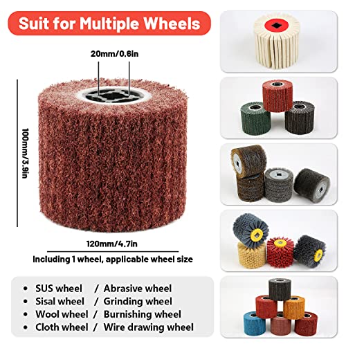 Burnishing Polishing Machine, Handheld 1400W Electric Sander Polisher Set 110V Wire Drawing Machine for Metal Stainless Steel Wood Surface Paint Polishing with One Wheel, 8 Variable Speed, Lock Switch