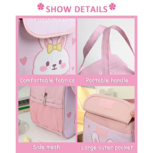 𝗖𝘂𝘁𝗲 𝗟𝘂𝗻𝗰𝗵 𝗕𝗮𝗴 Kawaii Animal Lunch Box Insulated Lunch Bag for Women Durable Reusable Tote Bag