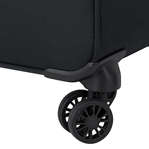 DELSEY Paris Sky Max 2.0 Softside Expandable Luggage with Spinner Wheels, Black, Checked-Medium, 24 Inch