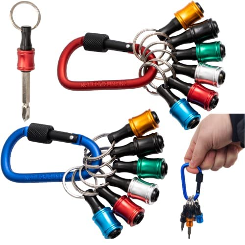 Bit Holder Keychain 2 x 6 PCS - Convenient Drill Bit Holder & Screwdriver Bit Organizer for DIY Enthusiasts - Portable, Easy-Access Design for Organized & Handy Bits - Perfect for On-the-Go Tasks