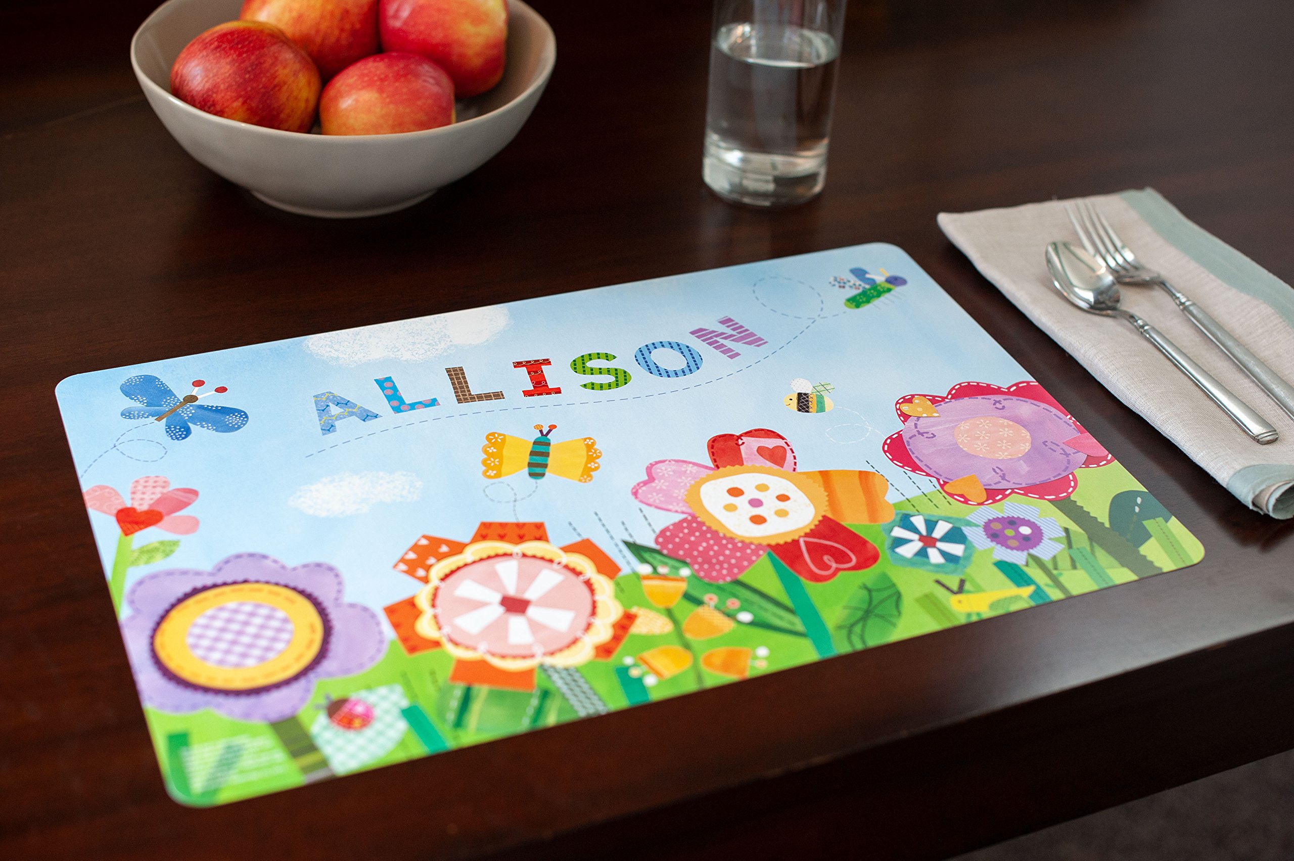 Personalized Placemat for Kids, Flowers - I See Me!