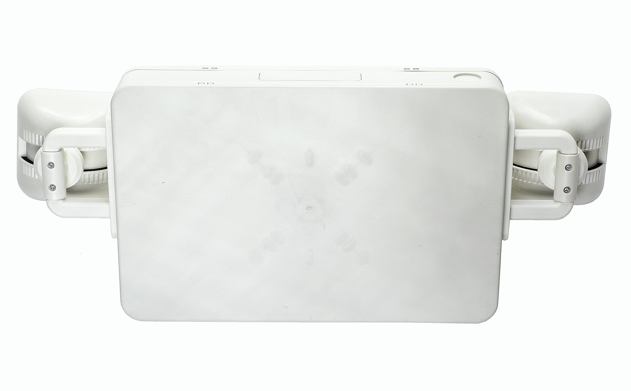NICOR Lighting LED Emergency Exit Sign with Dual Adjustable LED Heads, White with Red Lettering (ECL1-10-UNV-WH-R-2)