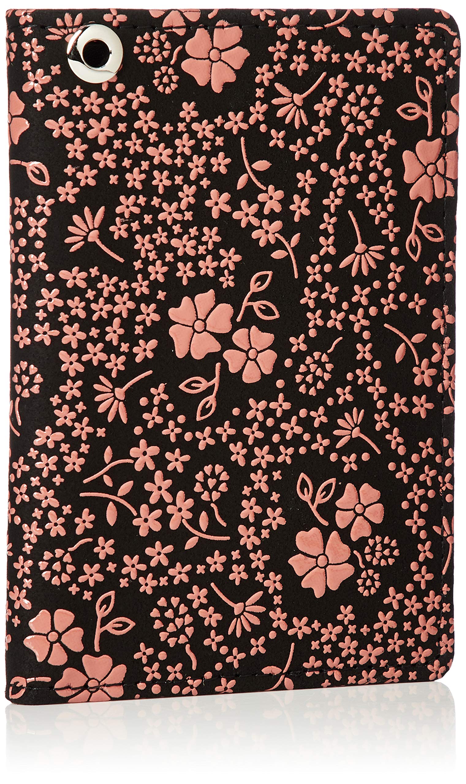 Indenya 2527-51166 2527-51-166 Women's Pass Holder, Black Deerskin x Pink American Blue Pattern