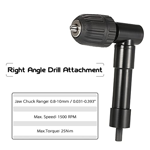 Bobique 0.8-10mm Right Angle Bend Extension 90 Degree Professional Cordless Drill Attachment Adapter