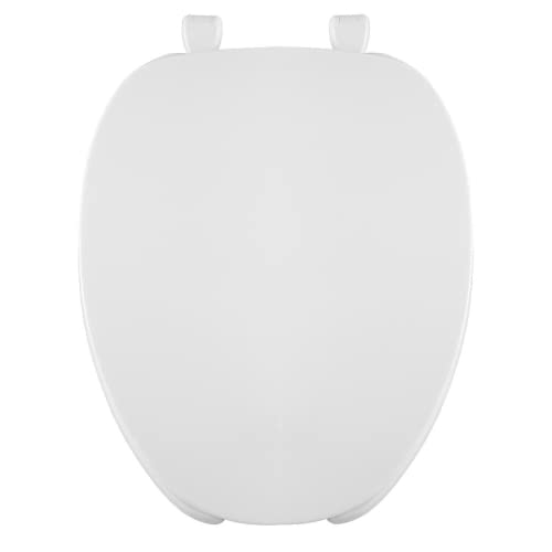 Centoco Toilet Seat Elongated, Cover, Open Front, Plastic, Regular Duty Residential or Light Weight Commercial Use, Made in the USA, Heavy Duty Hinge, 620-001, White