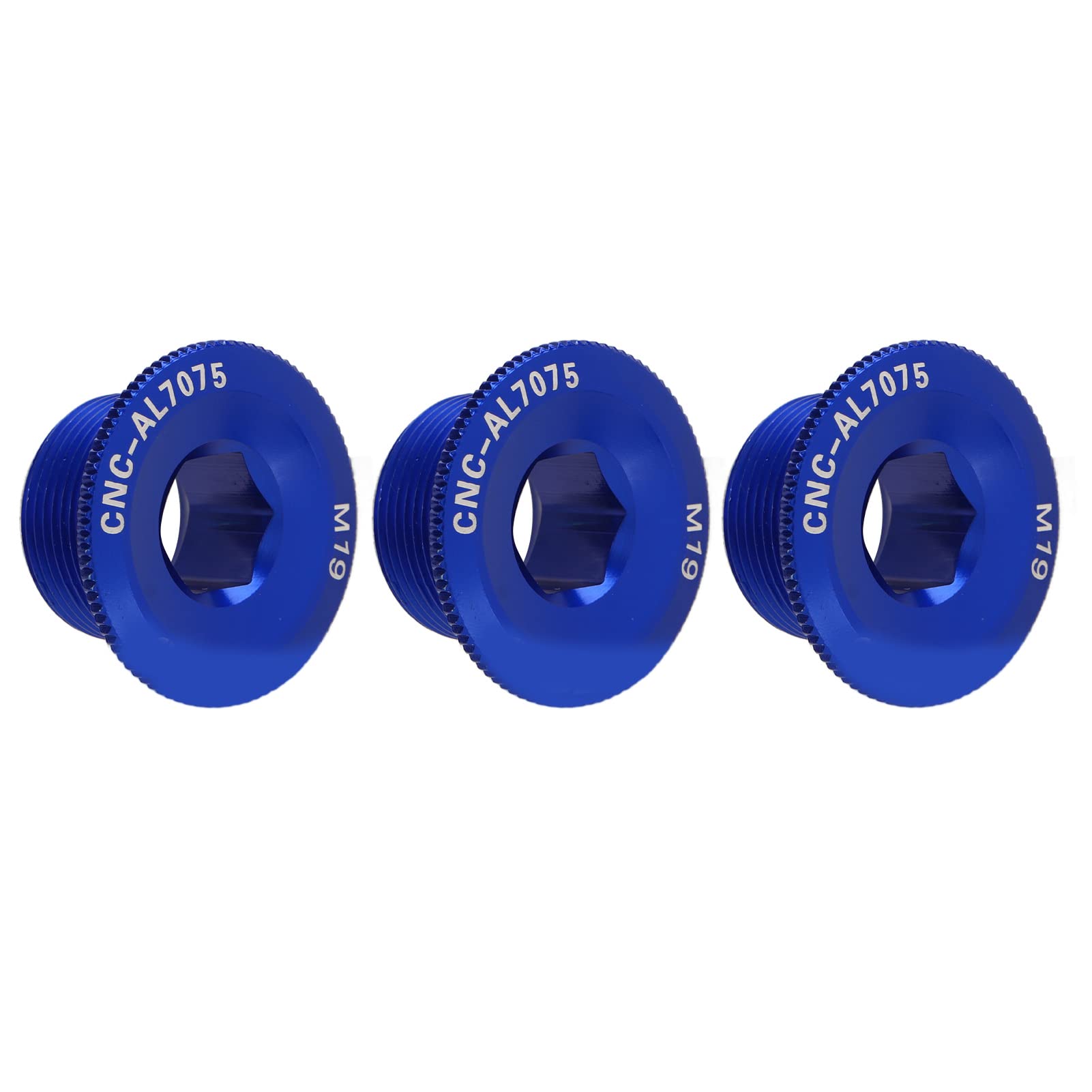 Bike Crank Cover Screws, 3pcs M19 Aluminum Alloy M19 Crank Screw for Road Bikes(Blue)